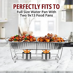 6 Pack Chafing Wire Rack Buffet Stand Chrome Frame for Events, Parties, Wedding, & Birthday Party Catering, Full Size Chafing Stand for Dish Serving Trays, Food Warmer Catering Supplies