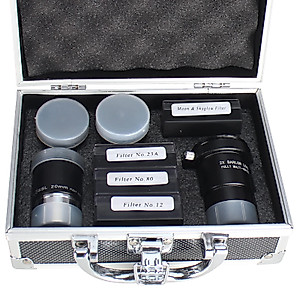 Celticbird Astronomical Telescope Accessory Kit - with 3pcs Plossl Eyepieces Set, 4pcs Filter Set, a 2X Barlow Lens
