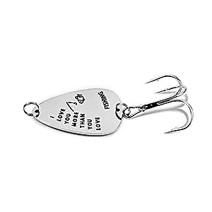 I Love You More Than You Love Fishing Keychain, Fishing Lures Key Chain Fisherman Gifts for Men Dad Birthday Christmas Gifts Gift for Boyfriend Husband Hubby