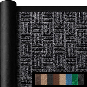 Amagabeli Large Outdoor Door Mats Rubber Shoes 36" x 24" Heavy Duty Low Profile Rug for Front Door Entrance Outside Patio Garage High Traffic Areas Indoor Waterproof