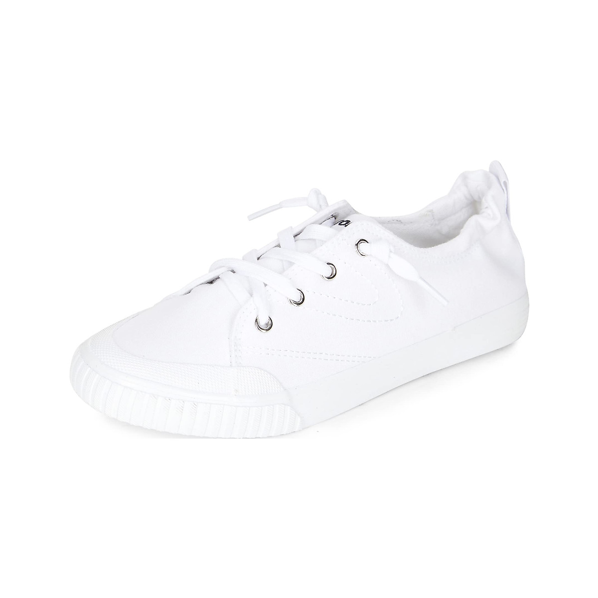 TRETORN Meg Womens Slip On Sneakers | Scrunch Back Slide Cushioned Insole & Rubber Outsole, White, 6