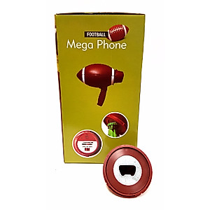 'Barwench Games' Football Shaped Megaphone with Voice, Siren and Built in Bottle Opener!