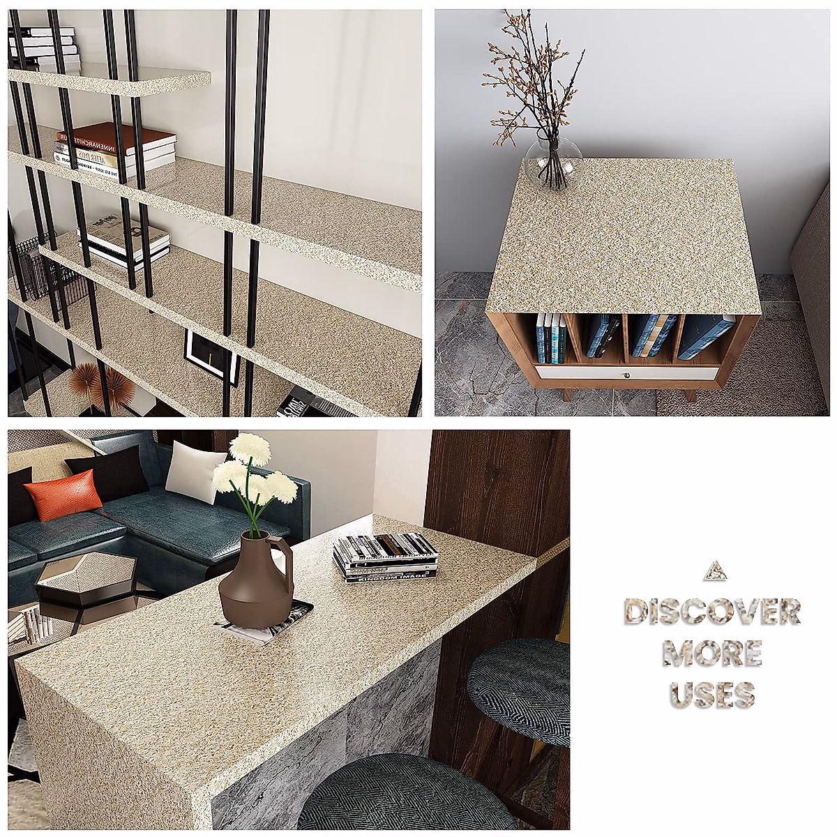 CHICHOME 472"x30" Granite Contact Paper Brown Terrazzo Contact Paper Peel and Stick Granite Countertops Marble Contact Paper Waterproof Self Adhesive Removable Vinyl for Bathroom Kitchen Countertop