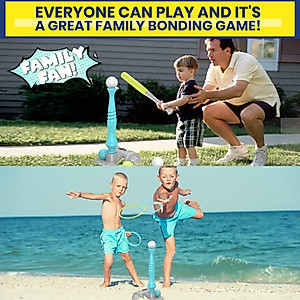 EagleStone Tee Ball Set for Toddlers, T Ball Sets for Kids 3-5, W/ 6 Large Balls, Adjustable TeeBall Batting Tee, 4 Toss Rings, Baseball & Toss Game, Outdoor Sports Toy Games for Boys & Girls 3-12