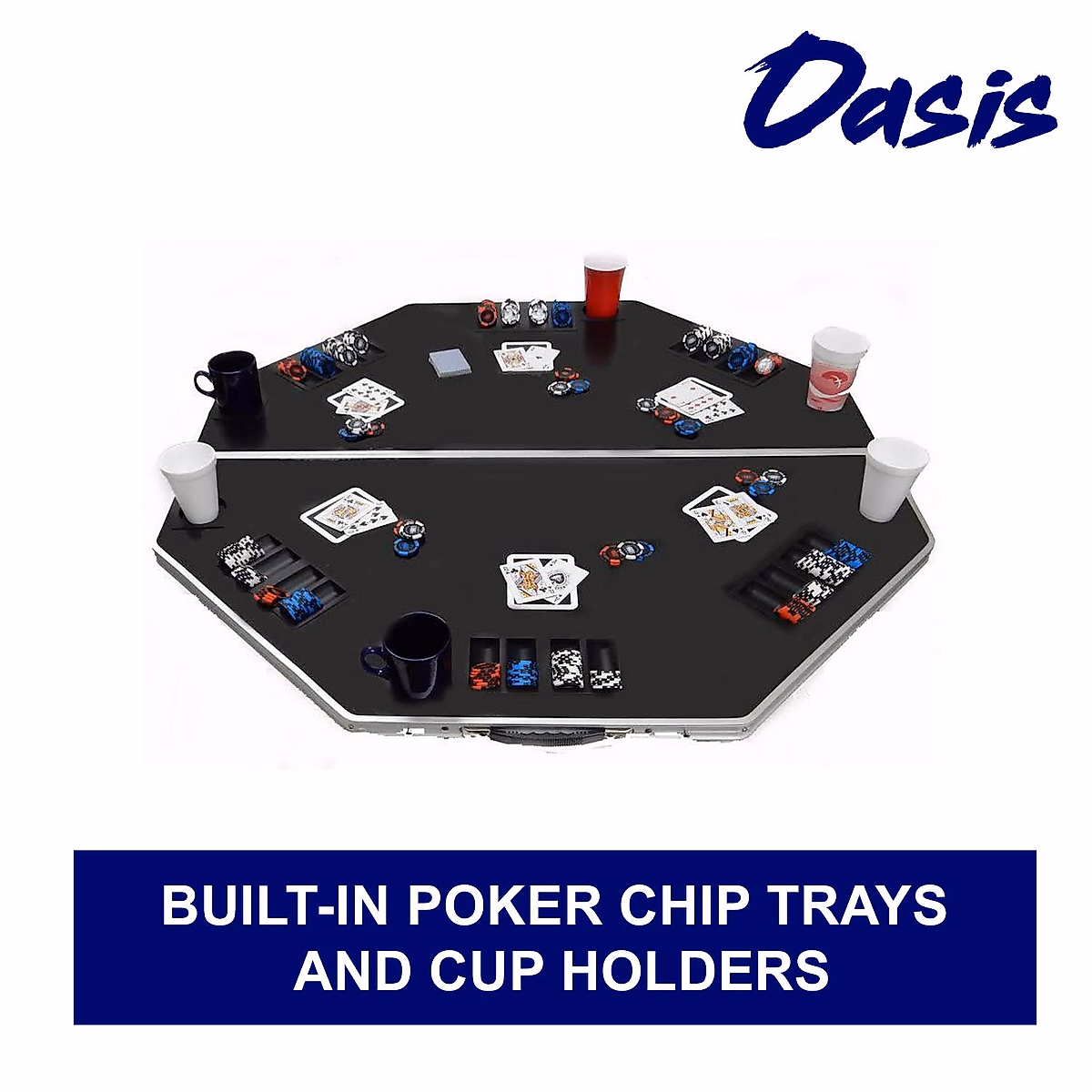 Portable TuscanyPro Professional High Roller Tour Lightweight Folding Poker Table Aluminum-High and Low Settings-Carry Bag-Take it Anywhere-Best Poker Table-Award Winner 2019