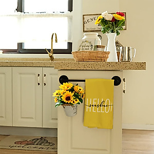 GEEORY Kitchen Towels for Spring Summer Decor Yellow Daisy Dish Towels 18 x 26 Inch Ultra Absorbent Bar Drying Cloth Hello Sunshine Hand Towel for Kitchen Bathroom Party Home Decorations Set of 2