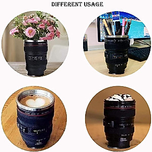 Lens Mug, Non-Slip with Featuring Smart Grip Suction, 13.5 Oz food grade Stainless Steel Cup, Travel Magic Mug, Gift for Men Women Boyfriend Teenage boy girl Photographer Father’s Day Dad Husband Son