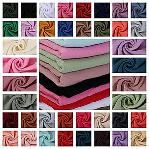 100% Cotton Double Gauze Muslin Fabric by The Yard, Crinkle Fabric, Swaddle Fabric, Cheesecloth Fabric, Choose from 40 Colors (Ivory)