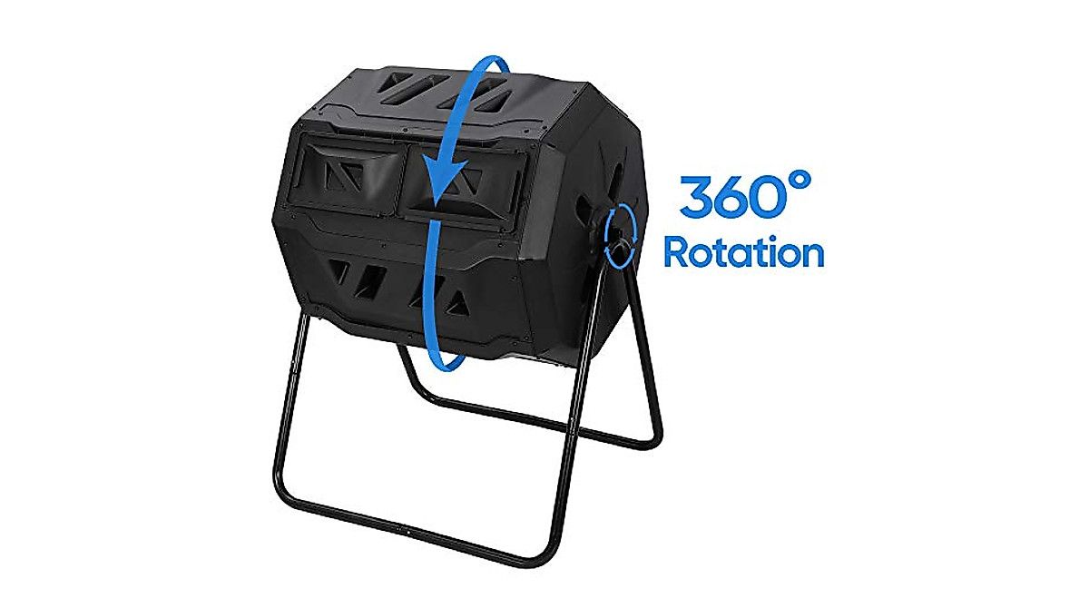 Large Composting Tumbler 43 Gallon Capacity Composter Dual Chamber BPA ...