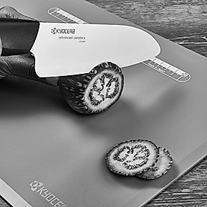 Kyocera Revolution Ceramic Kitchen Knife Set, 4.5" Utility and 5.5" Santoku, Red