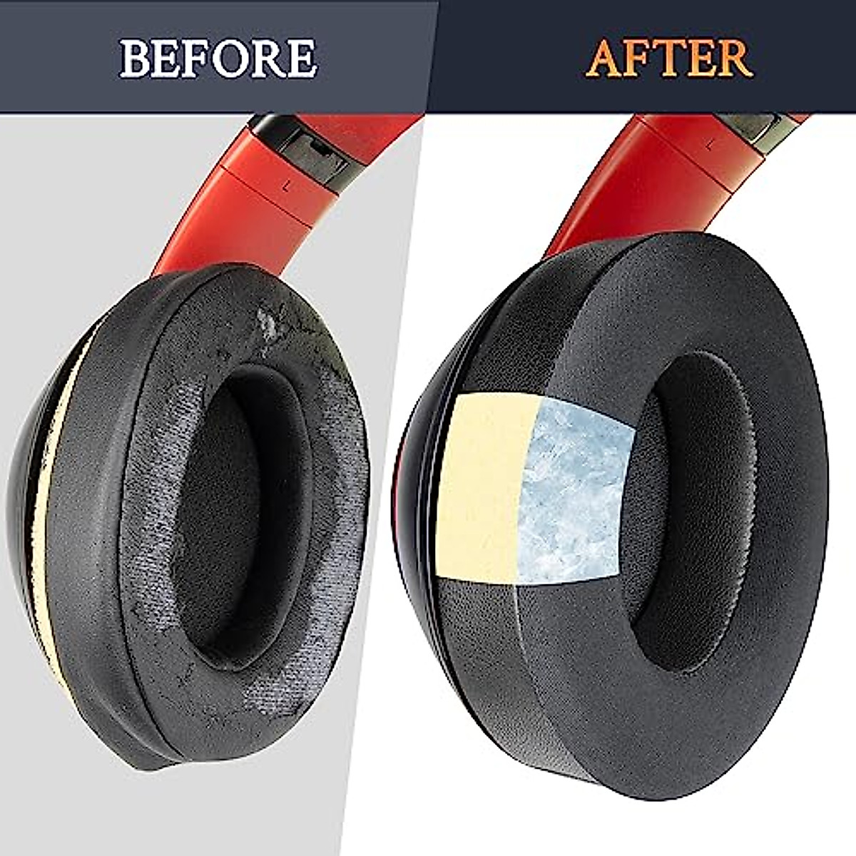 SoloWIT Cooling Gel Replacement Ear Pads Cushions for Beats Studio 2 & Studio 3 Wired & Wireless Headphones, Earpads with High-Density Noise Isolation Foam, Added Thickness - Black