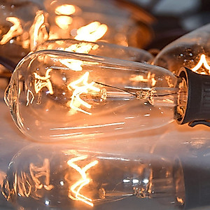 10 Pack Edison Light Bulbs, ST40 Clear Glass Light Bulb Replacement, 7W E17 Screw Base Light Bulbs for Outdoor String Lights Patio Backyard Decor, Warm White