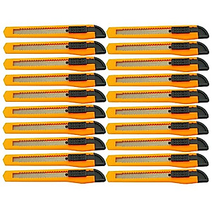 20x Bulk Small Neon Orange Utility Knife Box Cutters Snap Off Blade 9MM Blade
