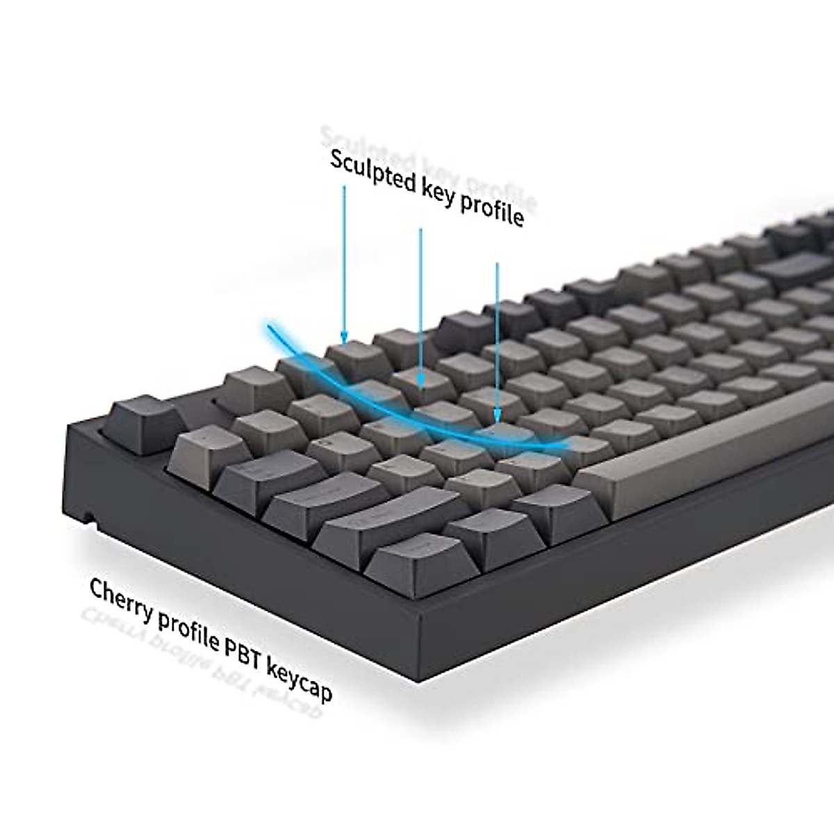 MSTONE Groove T 87 Keys THOCC Noise Cancelling Mechanical Keyboard,Backlighting,Cherry Profile PBT Keycap,Dye Subbed Legends,USB-C Cable,Space Saving,for Windows and Mac,Gateron Silent Brown