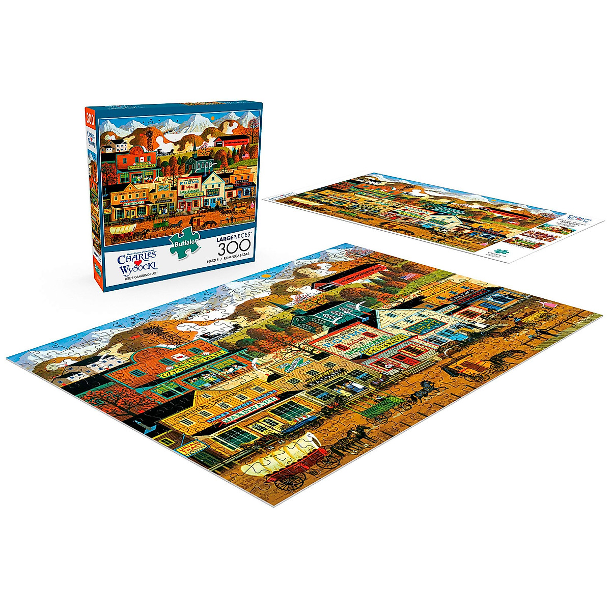 Buffalo Games - Charles Wysocki - Pete's Gambling Hall - 300 Large Piece Jigsaw Puzzle