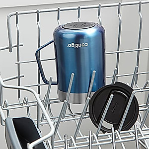 Contigo Streeterville Stainless Steel Vacuum-Insulated Mug with Handle and Splash-Proof Lid, 2-Pack, 14 oz., Sake and Blue Corn