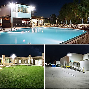 Onforu 100W LED Security Light, 9000LM Outdoor Indoor Flood Light with 3 Adjustable Heads, IP65 Waterproof LED Exterior Floodlight, 6500K White Wall Mount Security Light for Garden, Garage, Yard, Eave