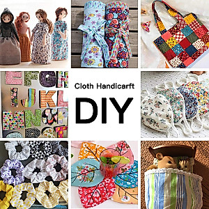 YOLUFER DIY Cotton Fabric Bundle 19.7 x 19.7 Inches, 7PCS Different Pattern, Squares Patchwork Material for Sewing Quilting Scrapbooking.