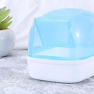 TEHAUX Hamster Bathroom Gerbil Plastic Sand Dry Bath Container Small Animal Sauna Toilet Sandbox for Hamster Gerbil Rat Mice and Small Animal (Random Color)