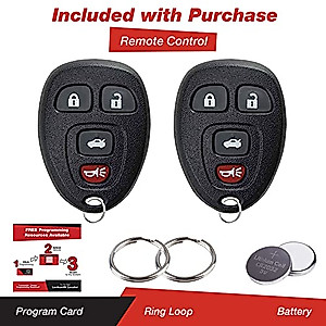 KeylessOption Keyless Entry Remote Control Car Key Fob for Impala Lucerne DTS Monte Carlo 15912859 (Pack of 2)