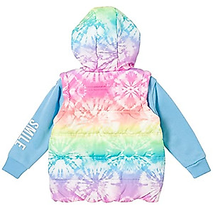 My Little Pony Twilight Sparkle Pinkie Pie Rainbow Dash Toddler Girls Zip Up Vest 2fer Jacket Tie Dye Multicolor 3T