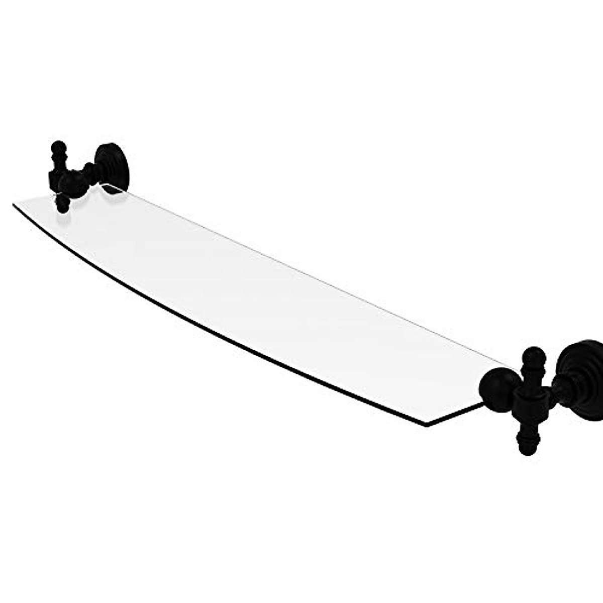 Allied Brass RW-33/24 Retro Wave 24 Inch Glass Shelf, Matte Black