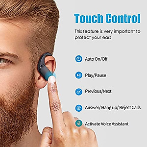 WixGear Sport Wireless Earbuds, Bluetooth 5.0 Wireless Over Ear Sport Headphones with Touch Control, and Charging Case Stereo Deep Bass Sound,30H Playtime Sweat-Proof Bluetooth Earphones with Mic