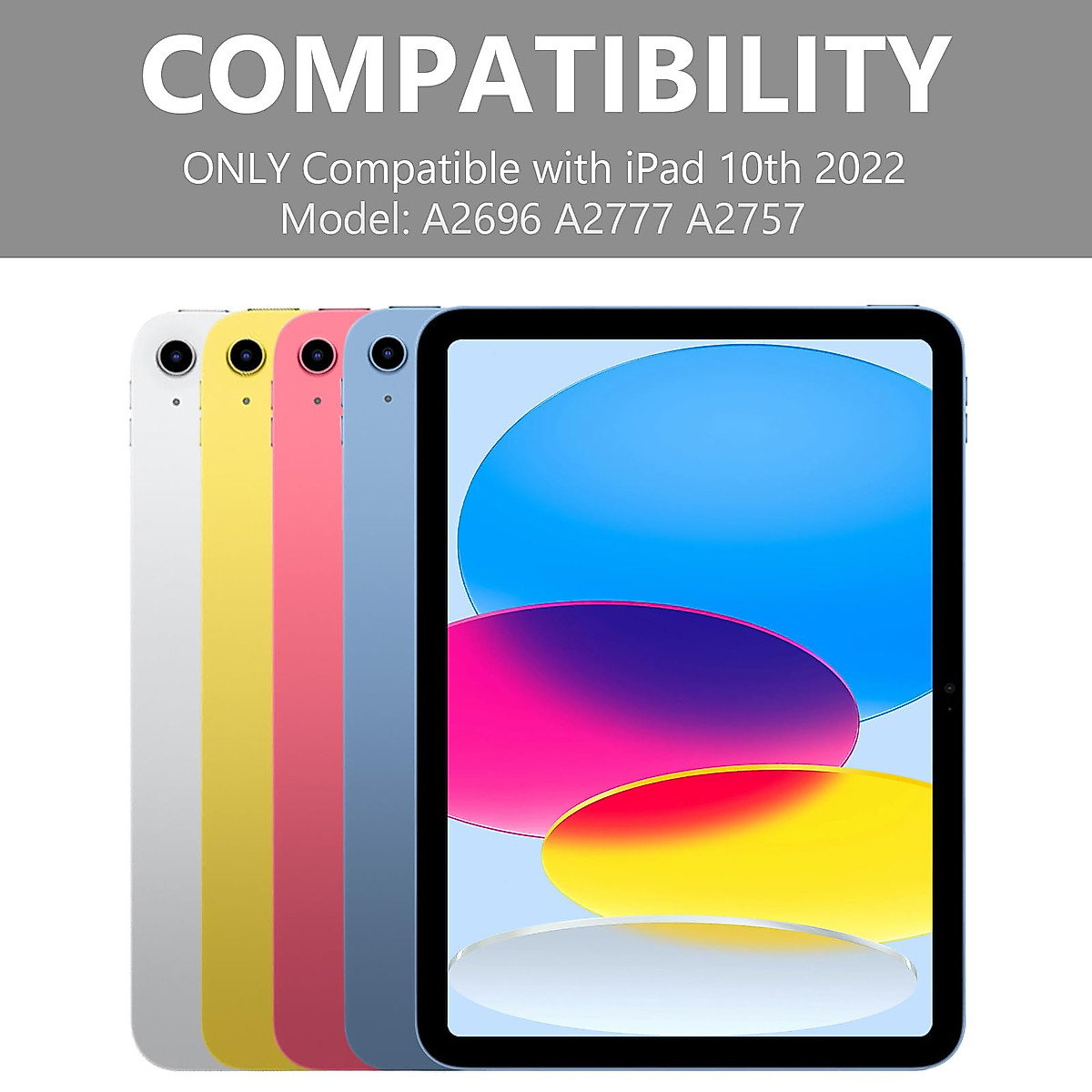 COO Keyboard Case Compatible with ipad 10th Generation (2022), Wireless Detachable Keyboard with Premium Protective Cover with Pencil Holder for Apple iPad 2022 10.9 Inch Black