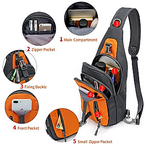 Peicees Sling Bag Backpack for Women Mens Crossbody Bag Lightweight Unisex Shoulder Chest Daypack Hiking Backpack for Outdoor