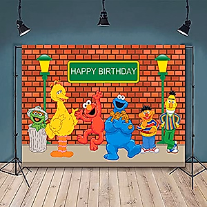 chaungda Sesame Street Photography Backdrop Photograph Studio Baby Shower Birthday Party Banner Supplies Party Supplies Background Decoration Photo booth Props 5x3ft (zf-tj122-5x3ft-fba)