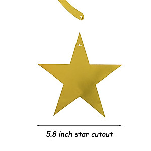 Gold Twinkle Stars Swirls Decorations Shiny Metallic Hanging Decorations Foil Stars Garland Wedding Favors Birthday Baby Shower Party Decorations, 30 pcs