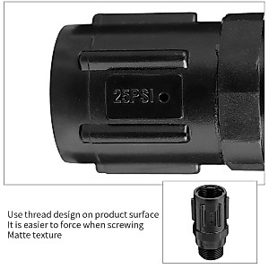 ULTECHNOVO Drip Irrigation Valve Garden Pressure Regulator Valve for Farm Garden Park Irrigation (25 PSI Black) Drip Irrigation Pressure Regulator
