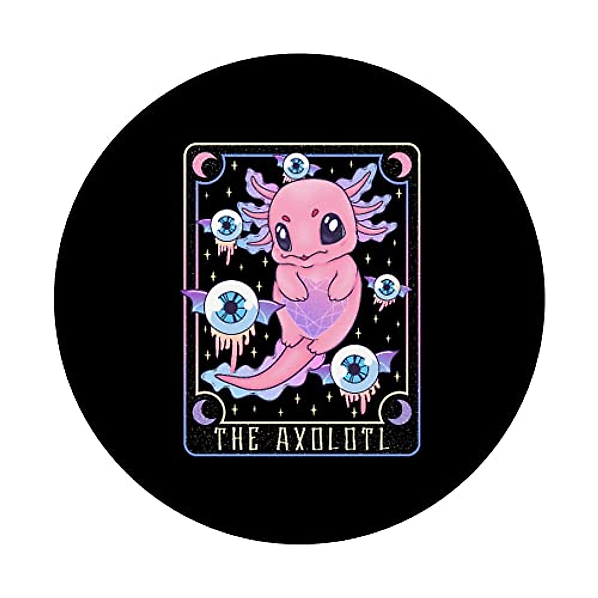 Axolotl Tarot Card Pastel Goth Kawaii Cute Axolotl Women PopSockets Swappable PopGrip