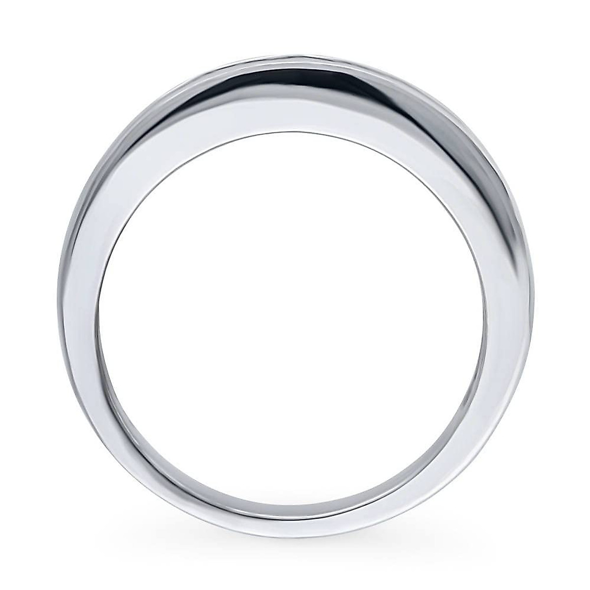 BERRICLE Sterling Silver Wedding Rings Channel Set Cushion Cut Cubic Zirconia CZ Anniversary Half Eternity Ring for Women, Rhodium Plated Size 6