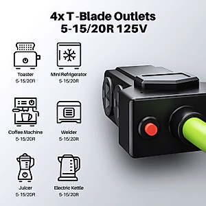 30A Generator Cord and 30A to Duplex 5-20R Outlets