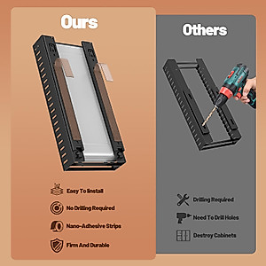 CENLEN Pull Out Pots and Pans Organizer Under Cabinet, Slide Out Pot Lid Organizers Inside Cabinet, Pull Out Lid Holder for Pots and Pans, Sliding Kitchen Cabinet Organizer (Black)