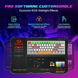 60% Keyboard Mechanical, Mini Wired Gaming Keyboard Compact 60 Percent Keyboard, RGB Backlit Hot-Swappable Red Switch Fully Programmable for Windows Laptop PC Mac,K642 Black- Transparent
