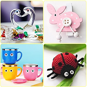 Stick on Eyes for Crafts, 700Pcs Assorted Size 4-12mm Self-Adhesive Googly Eyes Wiggle Eyes Craft Eyes