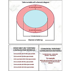 VERDDE Black/Brown Glass Lazy Susan Turntable - 24/27/30/36/40 Inch - Large Round Dining Table Rotating Tray, Scratch-resistant, Thickness 12mm. (Color : Black, Size : 70 cm (27 in))