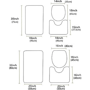 Royaours 3-Piece Bath Rug and Mat Sets, Pink White Buffalo Plaid Stripe Easter Rabbit Non-Slip Bathroom Doormat Floor Rugs, Farm Toilet Seat Cover, U-Shaped Carpet Entrance Door Mat