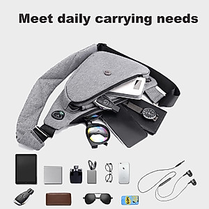 Peicees Shoulder Bag for Men Casual Sling Pack Women Mini Crossbody Chest Bags Men's Flip Small Backpack Lightweight Slim Durable Multipurpose Water Resistant (Black)