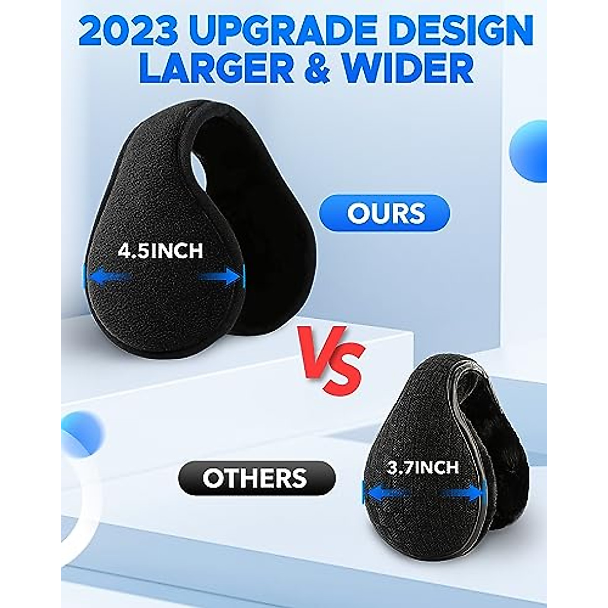 Venswell Winter Ear Muffs/Earmuffs for Men Women Fleece Ear Warmers for Cold Weather Running-Behind the Head Ear Cover Adjustable