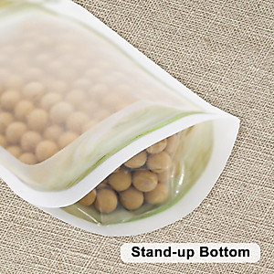 16Pcs Mason Jar Bags (5 oz) - Reusable Ziplock Seal, Leak-Proof Food Storage Bag for Kitchen, Travel, Camping & Picnics(Small)