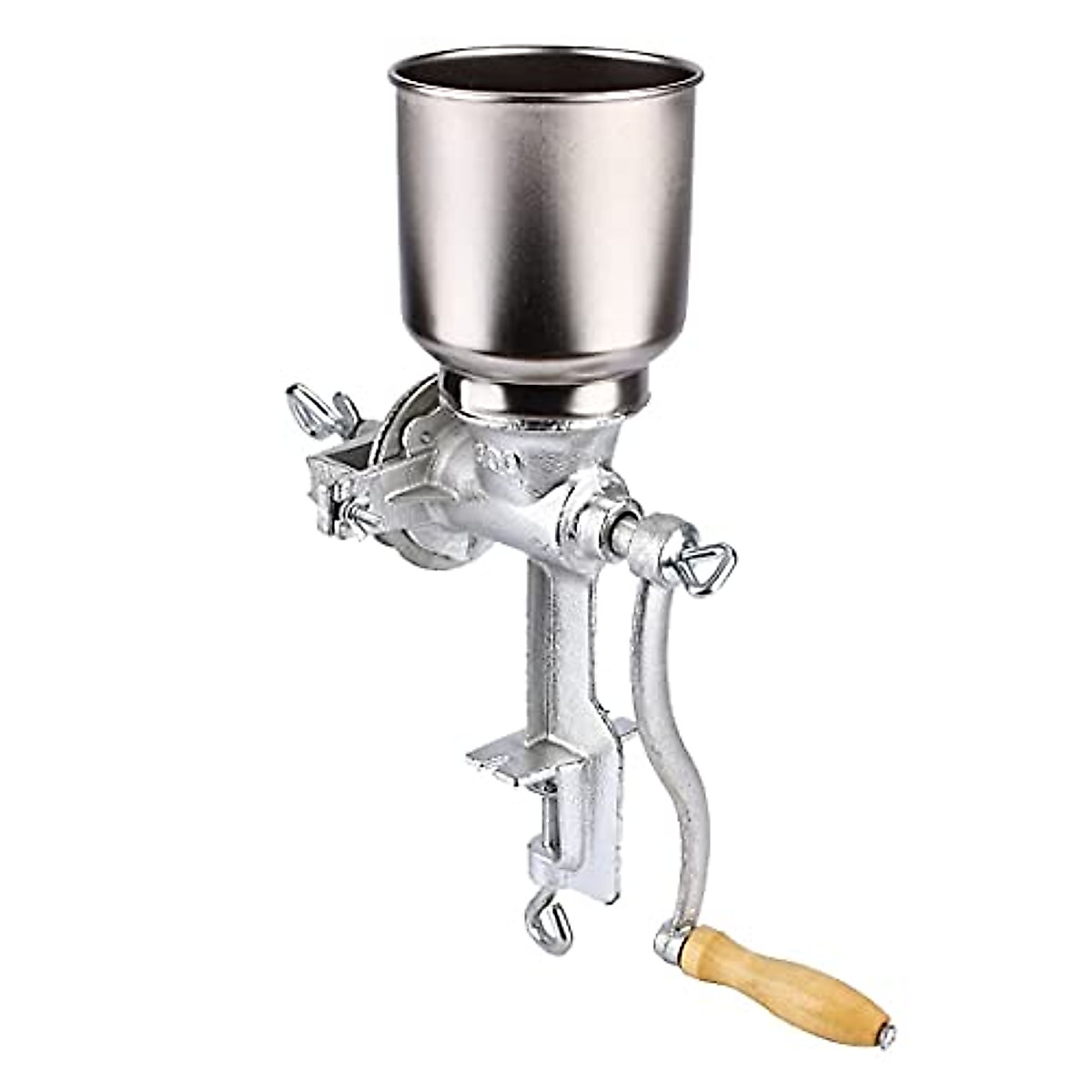Hand Operated Corn Grain Mill Grinder Useful Kitchen Tool with Big Hopper Adjustable for Corn Coffee Food Wheat Oats Nut Herbs Spices Seeds Grinder Great for Restaurants Commercial Kitchens Bakery