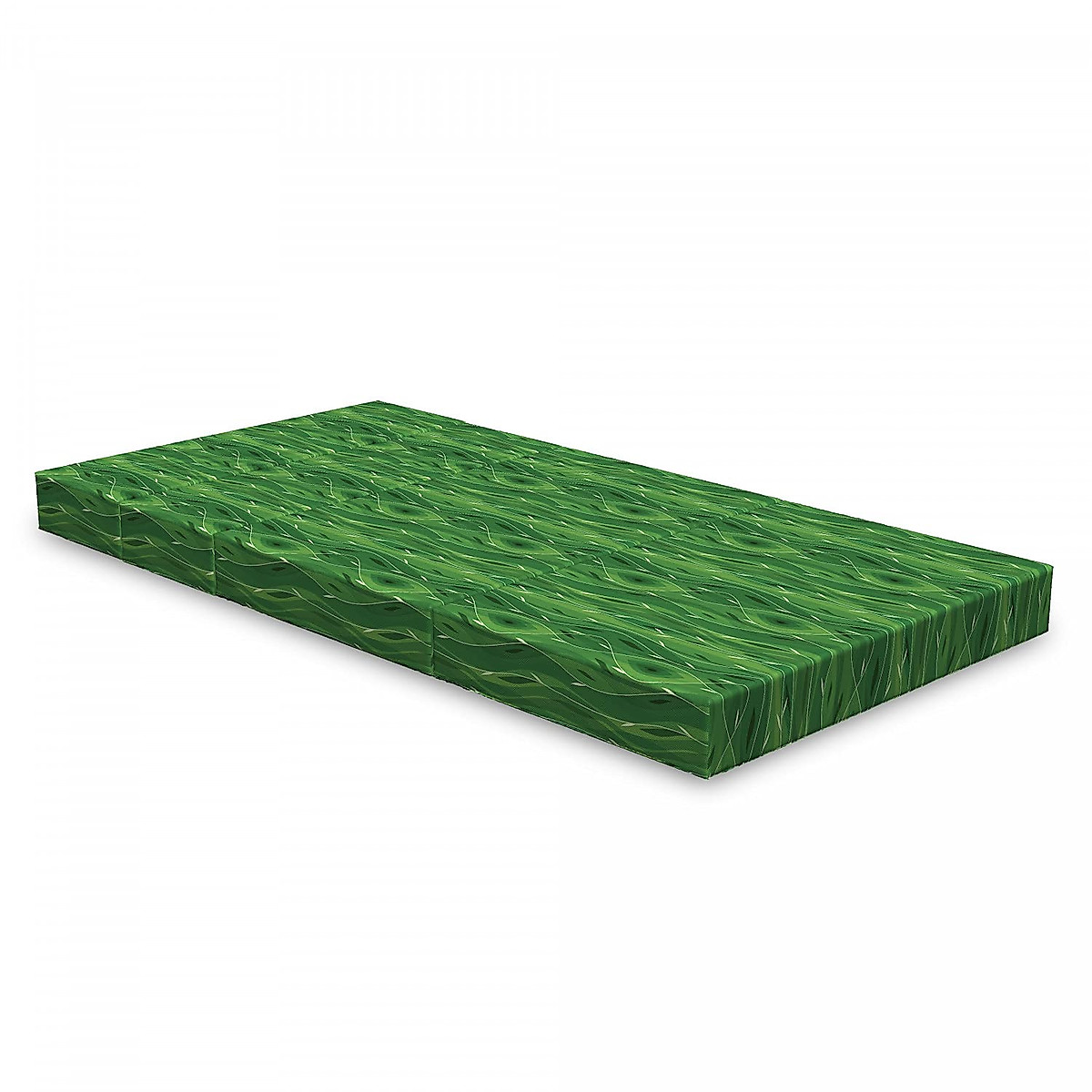 Ambesonne Green Foldable Mattress, Retro Spring Abstract, 74.8" x 39.4", Pale Green and Fern Green