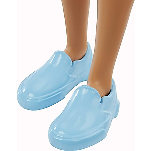 Barbie Fashionistas Ken Doll #174 with Sculpted Blonde Hair Wearing Surf-Inspired Checkered Shirt, Denim Shorts & Deck Shoes