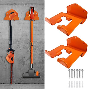 toxaaiwr Weedeater Hanger, 2Pcs Wall Mounted Grass Trimmer Racks, Heavy Duty Weed Wacker Hooks for Garage, Garage Organization, Easy Installation Heavy Duty Ladder Hooks Orange