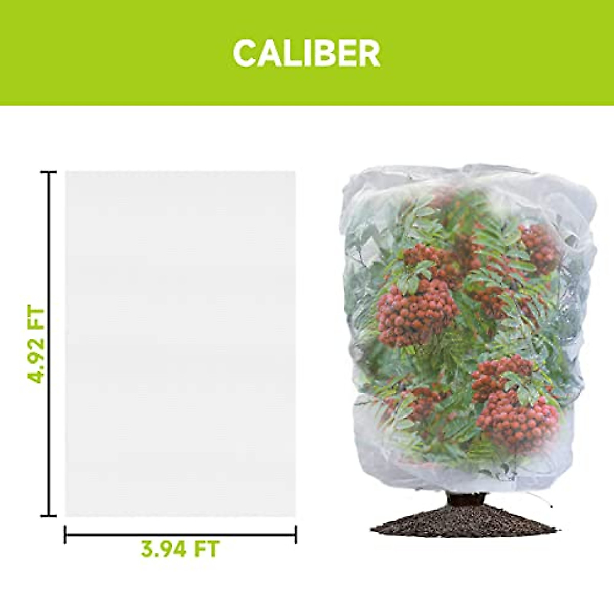 4.92x3.94 FT 4 Packs Garden Plant Netting Insect Bird Barrier Netting Mesh with Drawstring Bug Netting Plant Pest Barrier Covers Bags Protection Netting Covers Bags Plant from Insect Bird Eating