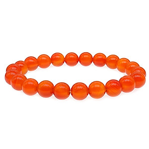 ZZ ZINFANDEL Carnelian Crystal Bracelet Natural Carnelian Gemstone Bracelet for Women Orange Carnelian Bracelet Jewelry (A)