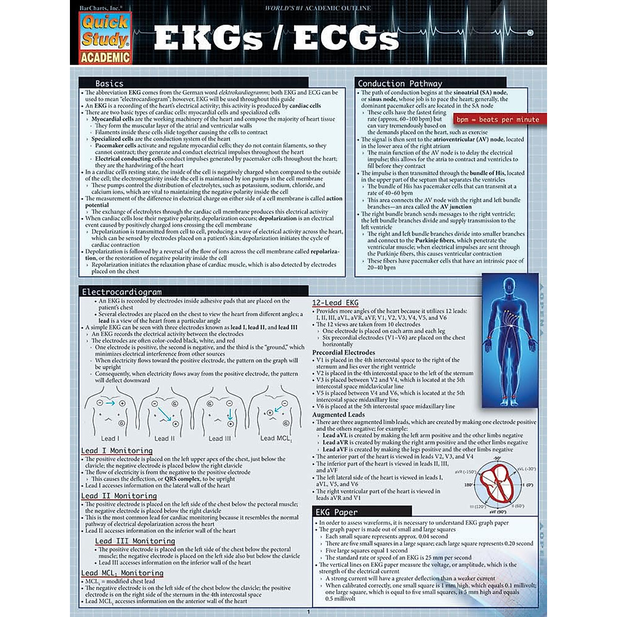 EKGs / ECGs QuickStudy Laminated Reference Guide (QuickStudy Academic)